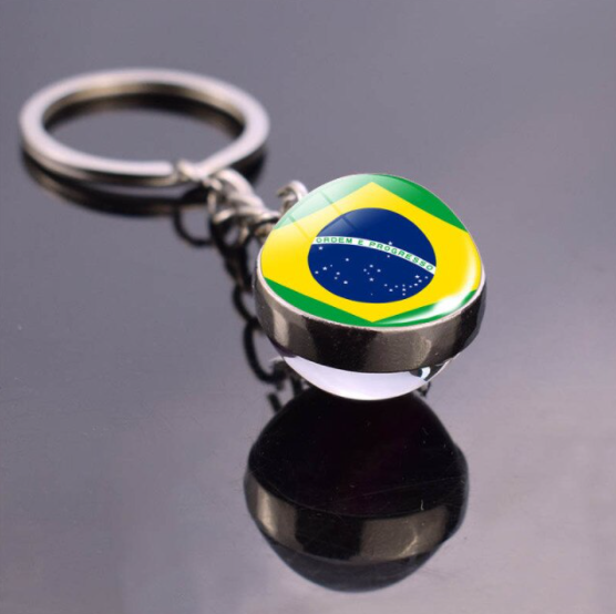 Brazilian Flag Glass Ball Keychain - Buy 5 Get 1 Free! ⋆ ZumZum ...